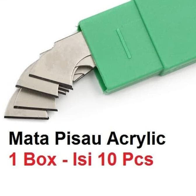 Jual Cutter Mata Pisau Akrilik isi 10 / Acrylic Spare Blades isi 10 ...