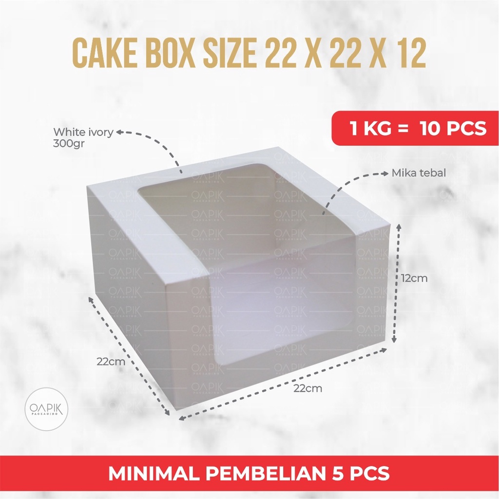 Jual Cake Box 22x22x12, Kemasan Kue, Kemasan Roti, Packaging Kue ...