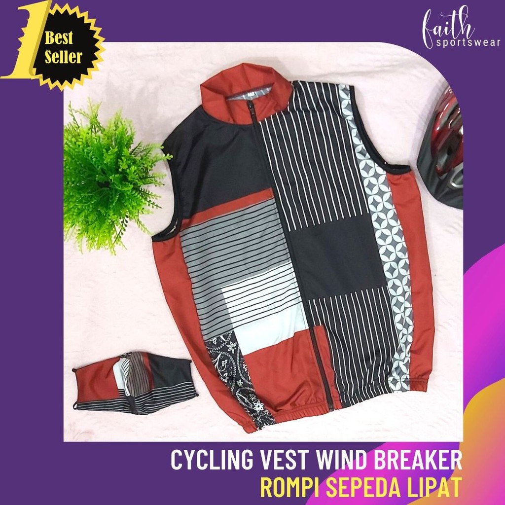 Jual ROMPI OLAH RAGA/ ROMPI SEPEDA Wanita/Cycling Vest Batik Lurik ...