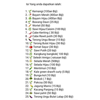 Jual PAKET 25 JENIS BENIH SAYURAN+BONUS lainnya bisa ditanam ditanah dan hidroponik juga ...