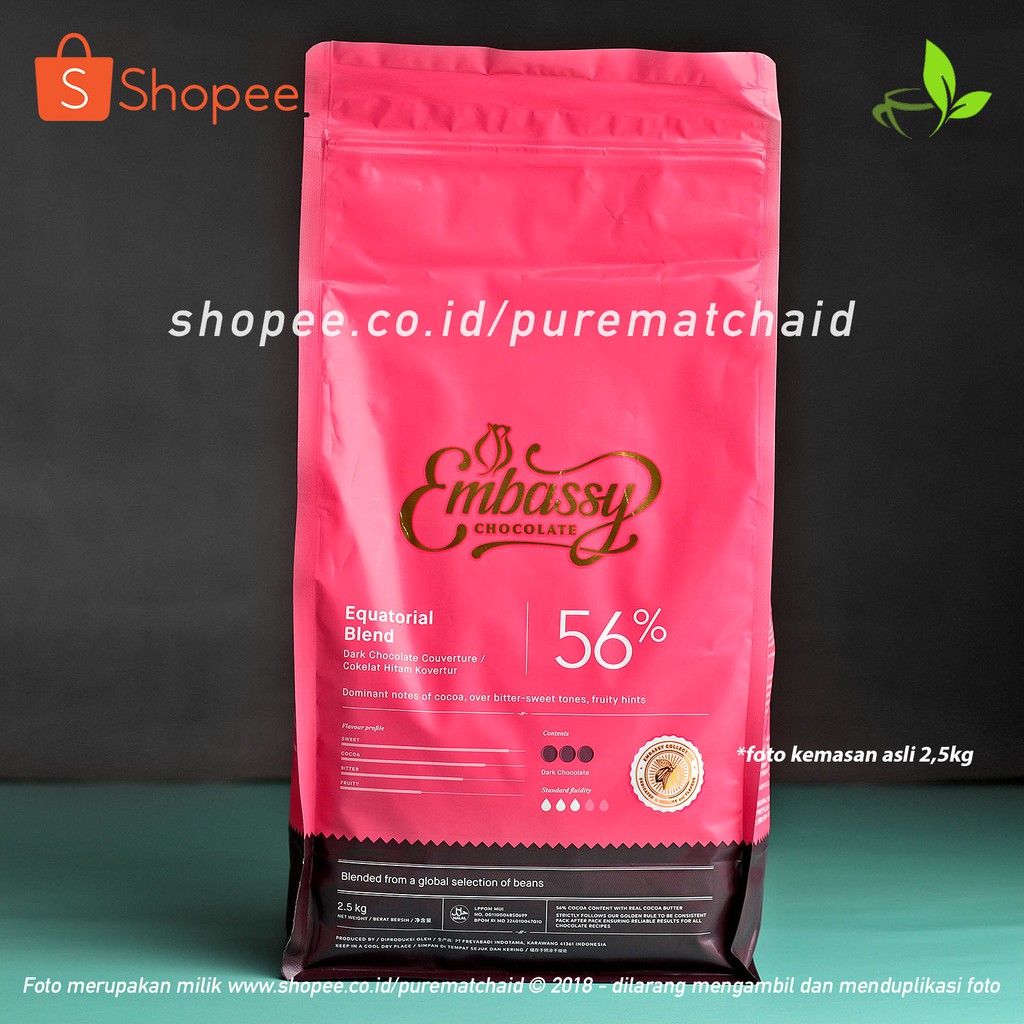 Jual Embassy Chocolate - Equatorial Blend 56% 2,5kg Dark Couverture ...