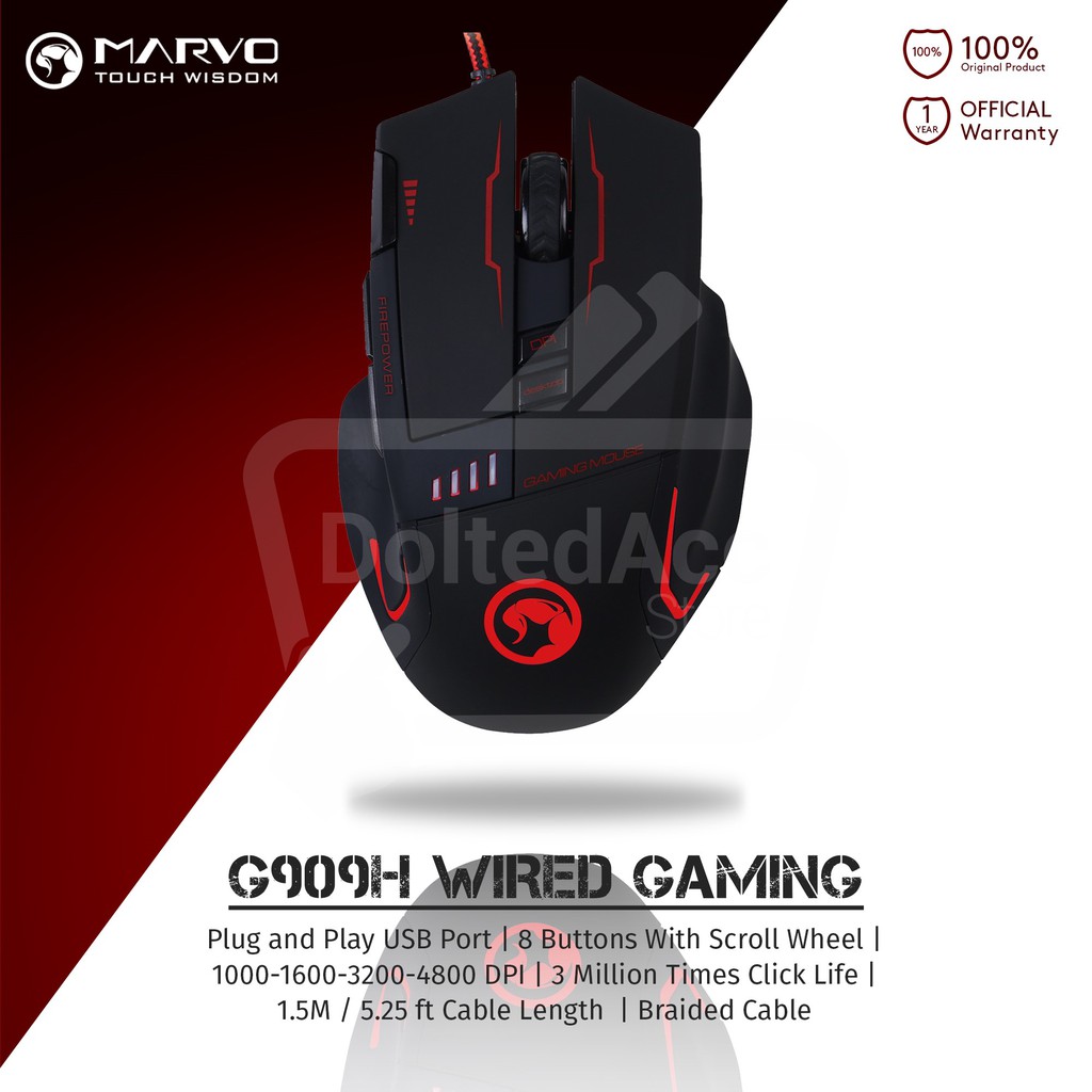 Jual Marvo Scorpion G909H Backlighted Optical Mouse | Shopee Indonesia