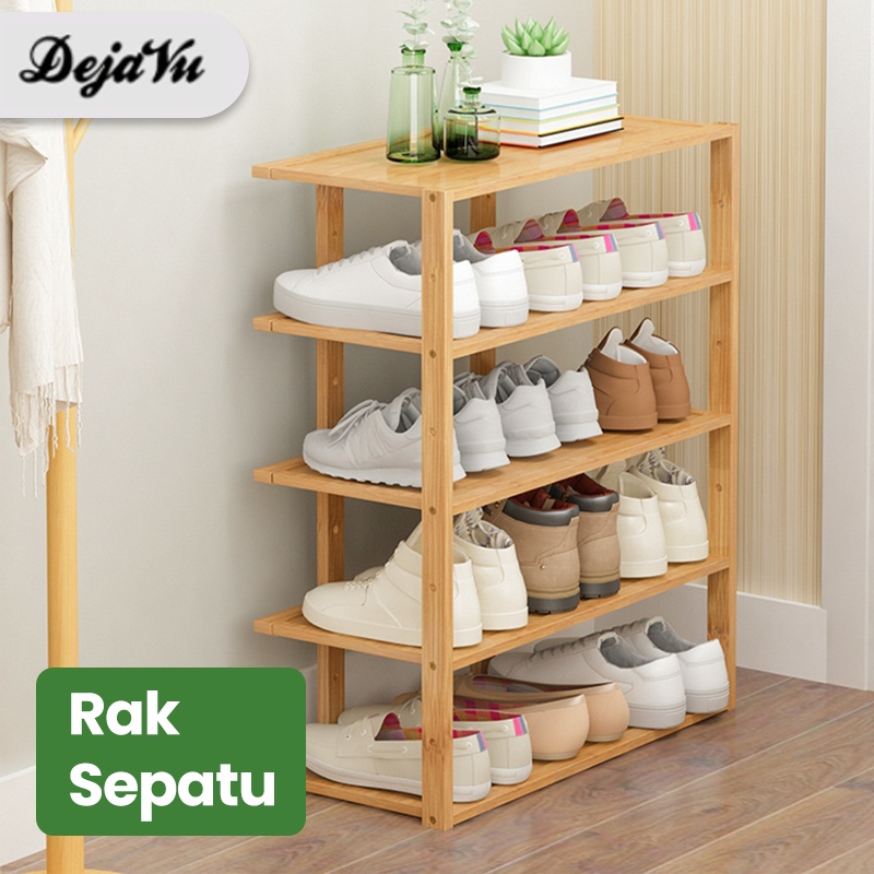 Jual Dejavu Rak Sepatu Susun Kayu Tempat Sendal Sepatu Storage ...