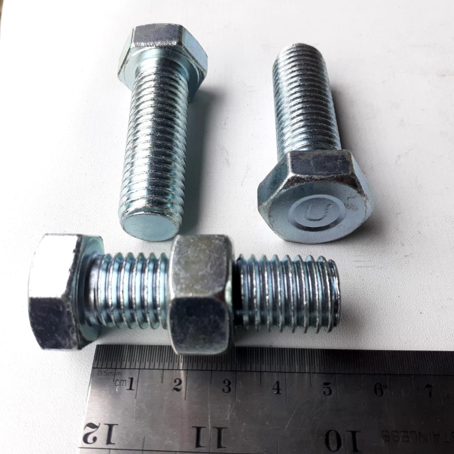 Jual BAUT MUR PUTIH M14 X 50 / BMP M14X50 / BAUT M14X50 PUTIH BMP M14 X 50 KUNCI 22 | Shopee ...