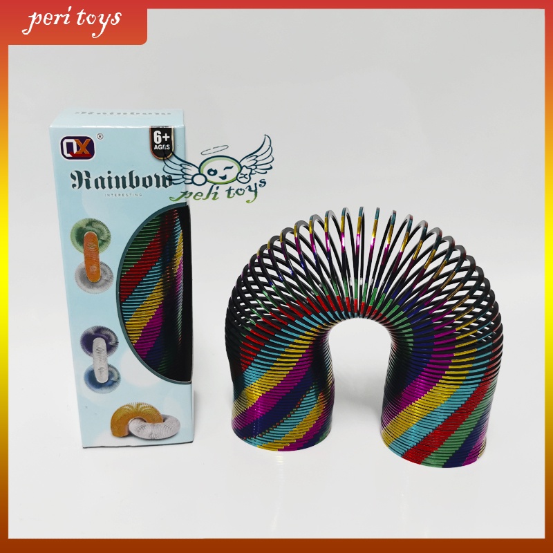 Jual Mainan per pegas pelangi Rainbow spring magic warna pelangi spring ...