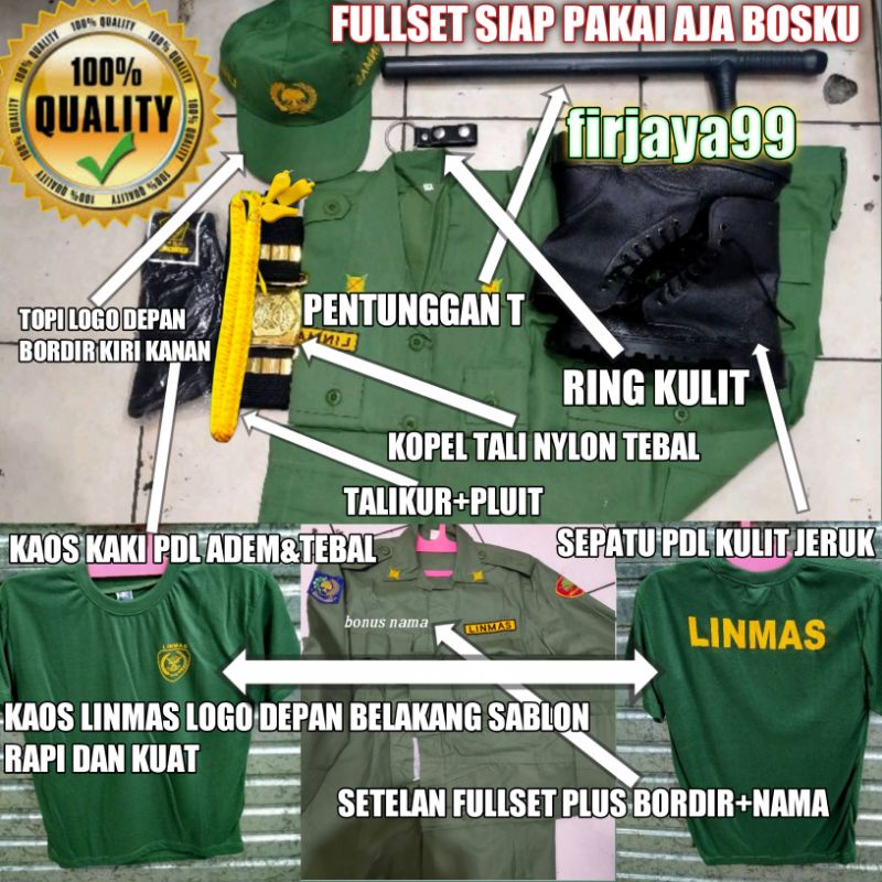 Jual seragam pdl linmas fullset tinggal pakai/setelan pdl linmas/hansip | Shopee Indonesia