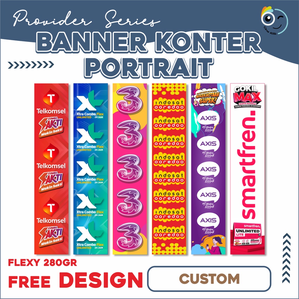 Jual Spanduk Banner Konter Portrait / Renda Portrait / Spanduk Operator Provider / Spanduk ...