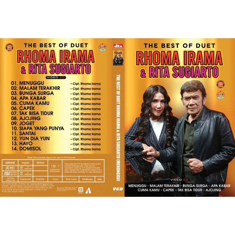 Jual KASET VCD LAGU MUSIK DANGDUT THE BEST OF DUET RHOMA IRAMA & RITA SUGIARTO | Shopee Indonesia