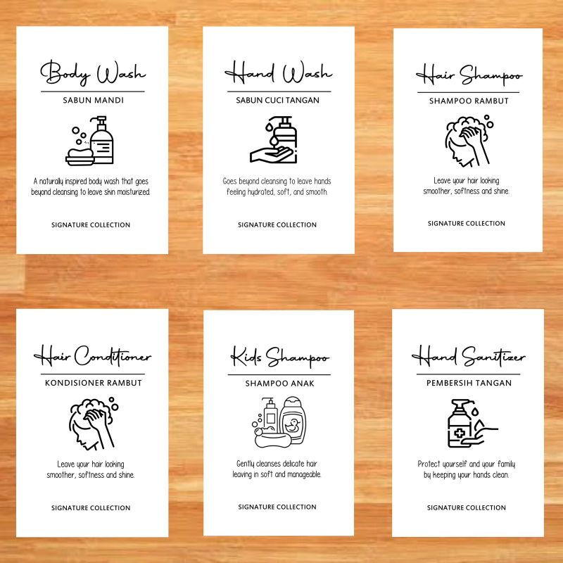 Jual Sticker Vinyl 6x9cm Stiker Label Botol Sabun Mandi Shampoo ...