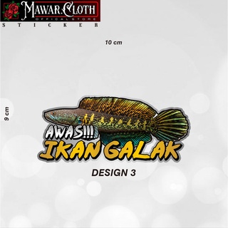 Jual Stiker Aquarium Ikan Galak Awas Ikan Predator Channa Snake head ...