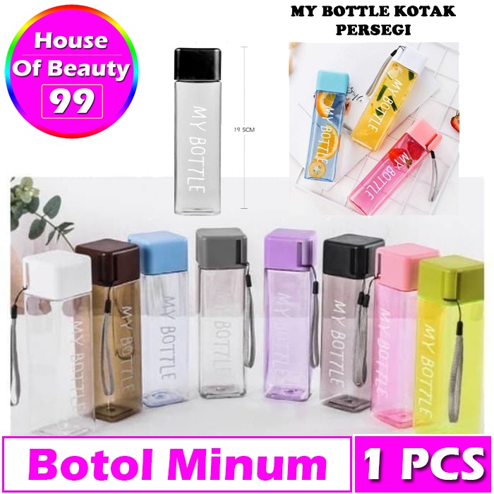 Jual Botol Minum Plastik My Bottle Kotak Persegi Polos 500ml BPA FREE | Shopee Indonesia