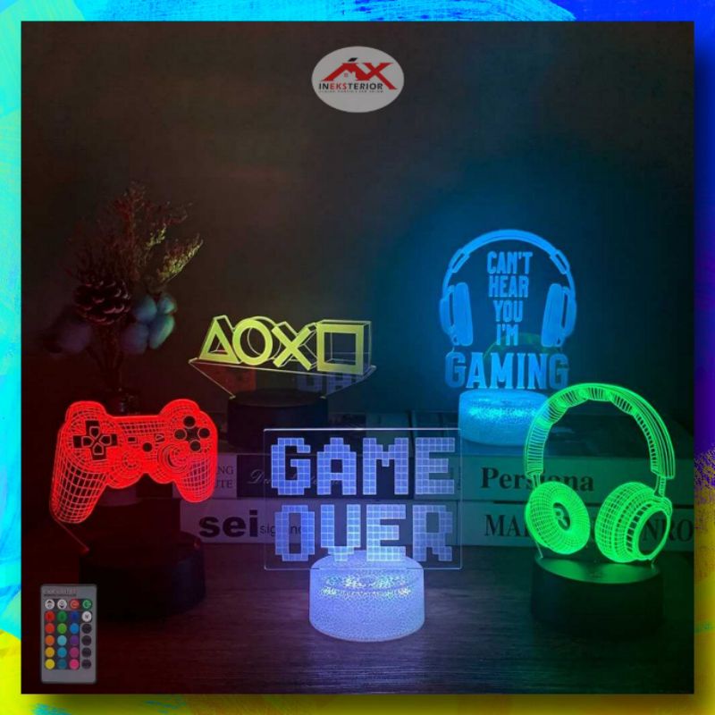 Jual Lampu Gaming Room Led Light 3d Transparan Dekor Kamar Tidur Game ...