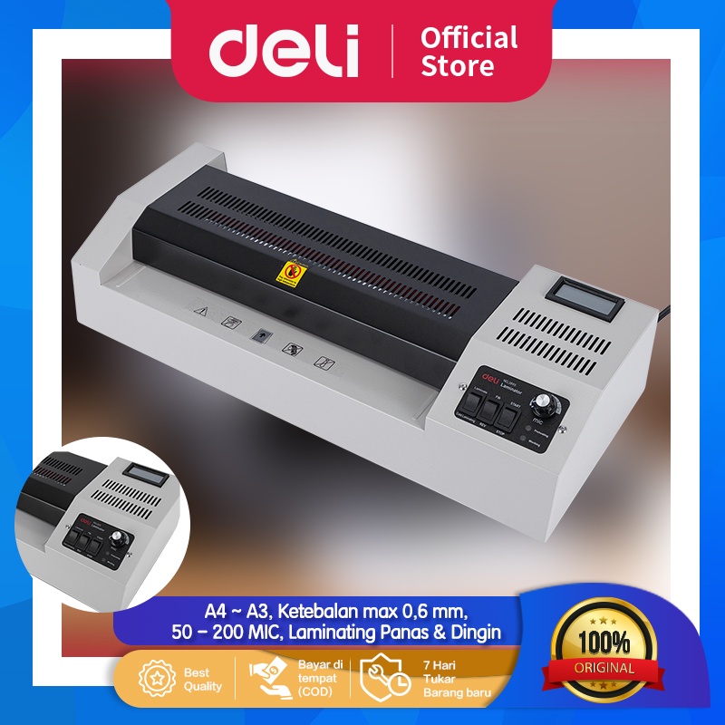 Jual Deli Laminator Mesin Laminating A3 50 200 Mic Laminasi Hot And Cold