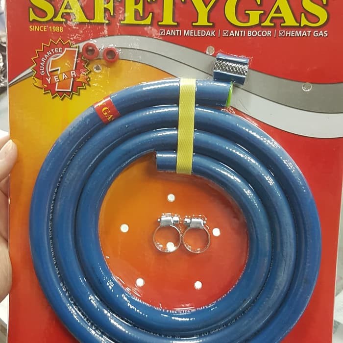 Jual Paket Selang gas BIRU Safety Gas 1.8m TANPA regulator (ada kawat ...
