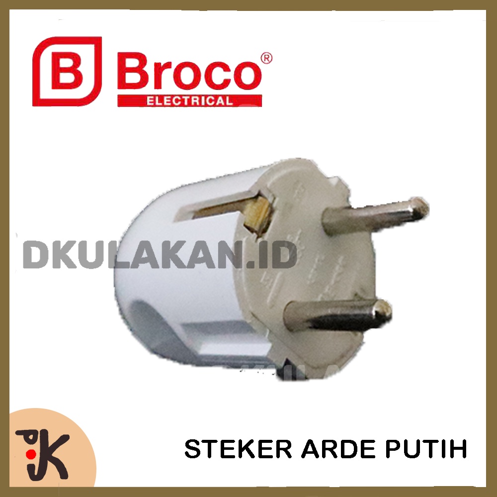 Jual BROCO STEKER ARDE PUTIH TIPE 13310 COLOKAN BULAT | Shopee Indonesia