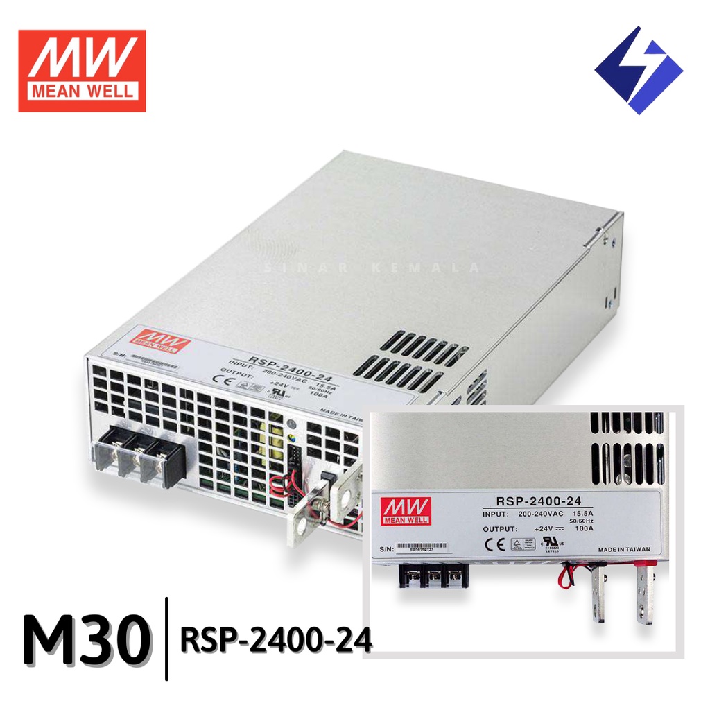 Jual MEANWELL Power Supply RSP-2400-24 Trafo IP20 24V DC 100A 2400W Trafo Garansi | Shopee Indonesia
