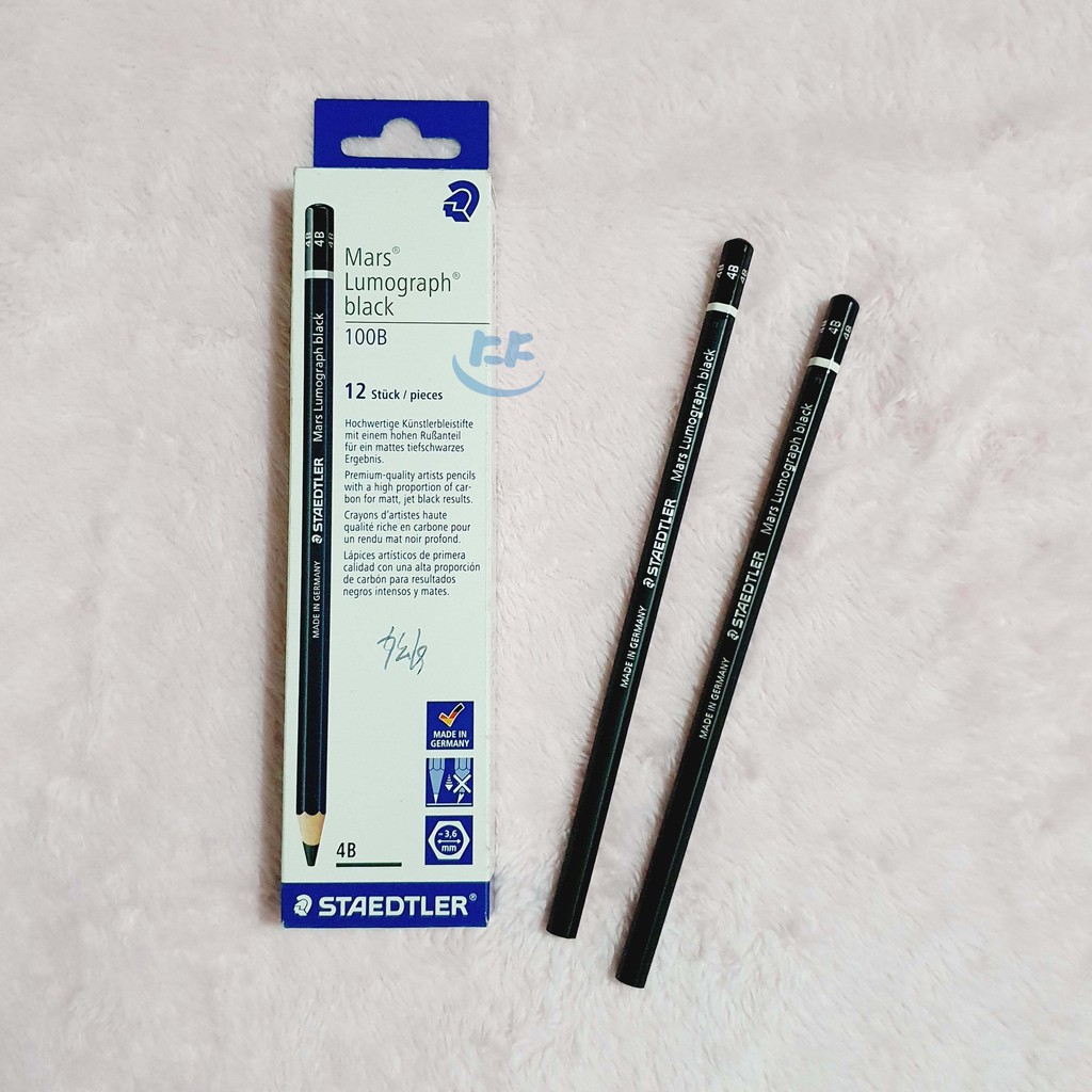 Jual Pensil Kayu 4B - Staedtler Mars Lumograph Black (100B-4B) | Shopee Indonesia