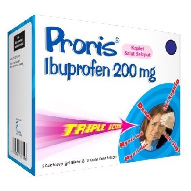Jual Proris Tablet Ibuprofen triple action 1 Strip isi 10 tablet ...