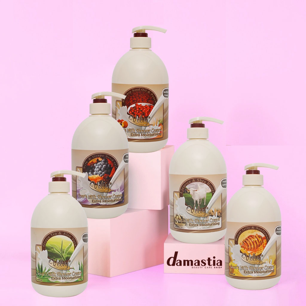 Jual Velvy Shower Cream Sabun Mandi Susu Kambing - 1000ml | Shopee ...