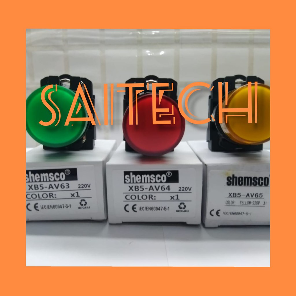 Jual Pilot Lamp XB5-AV / XB5AV 220VAC Shemsco Schneider | Shopee Indonesia