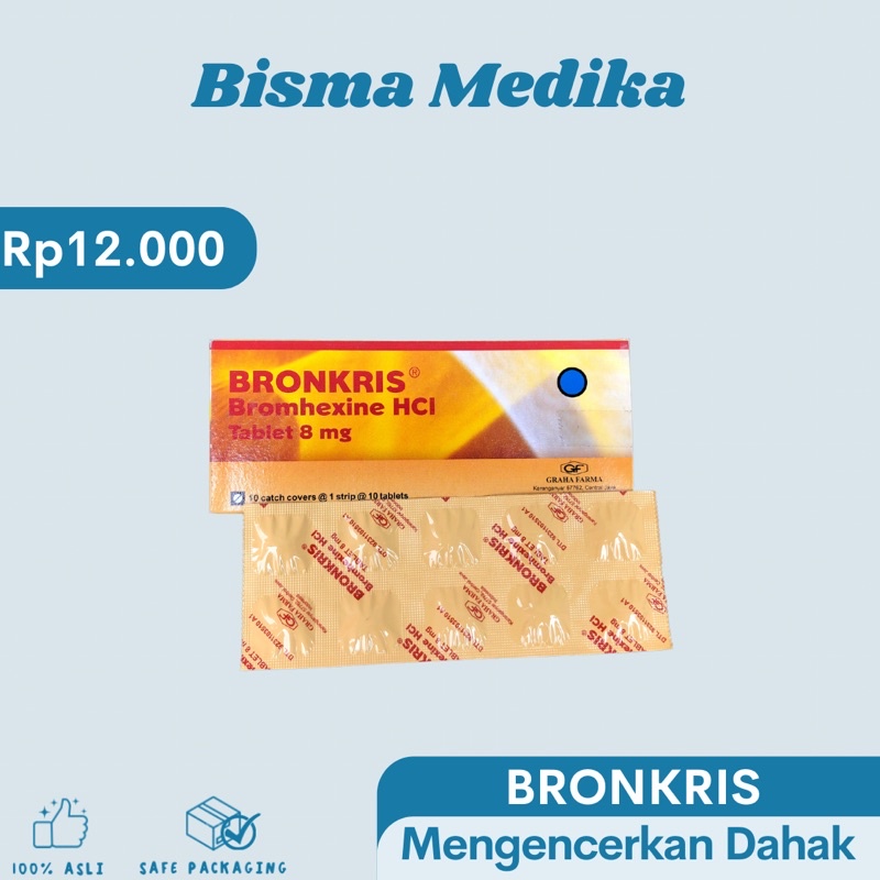 Jual Bronkris Strip Tablet, Obat Saluran Pernapasan Tablet Strip, Obat ...