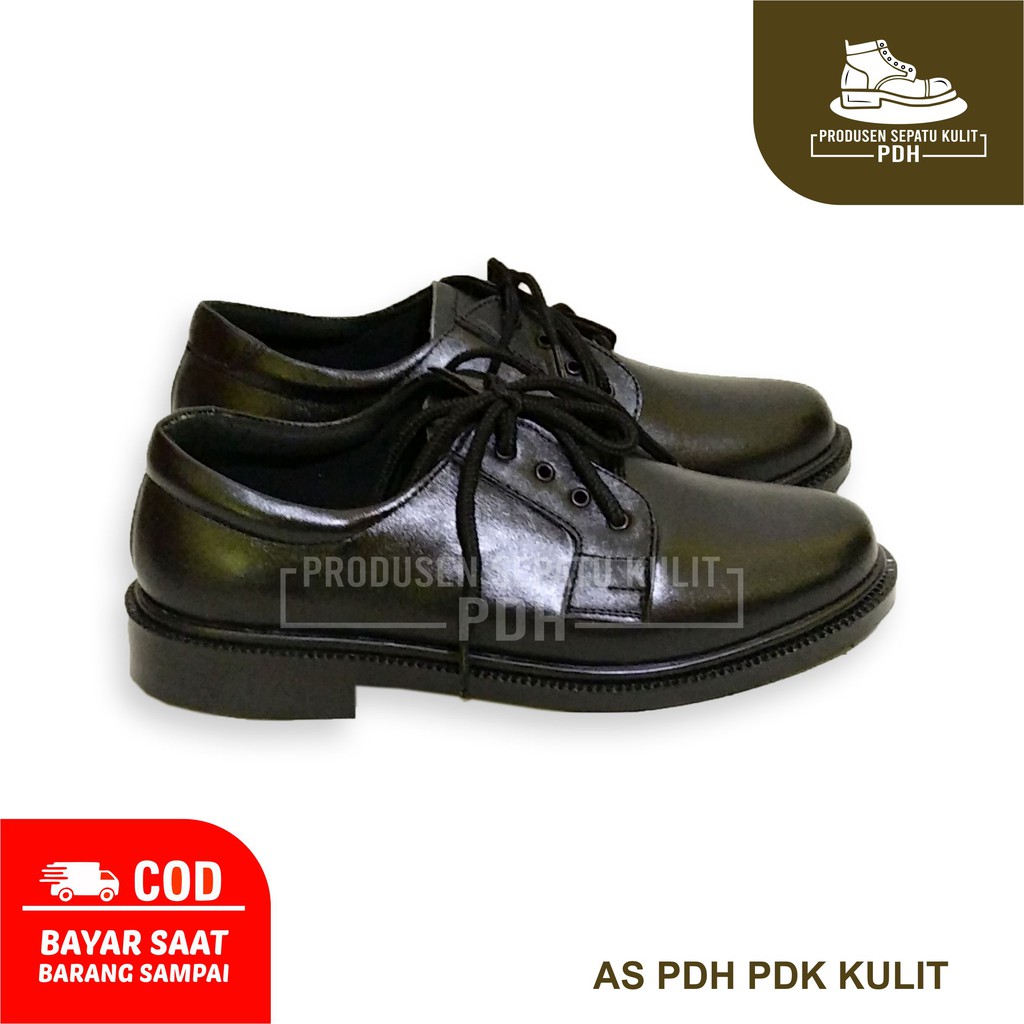 Jual SEPATU PANTOFEL PRIA TALI SEPATU PDH PRIA KULIT ASLI HITAM KULIT ...