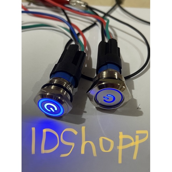 Jual Saklar LED Stainless Tombol On Off Push Button Metal plus soket ...