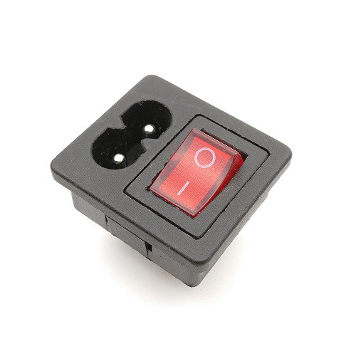 Jual Socket AC Angka 8 + Saklar Lampu Power Outlet Colokan 2 Lubang 2 Pin Soket in Outlet Bulat ...