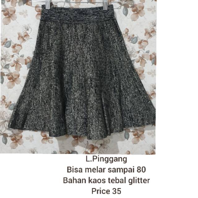 Jual Rok flare glitter ada | Shopee Indonesia