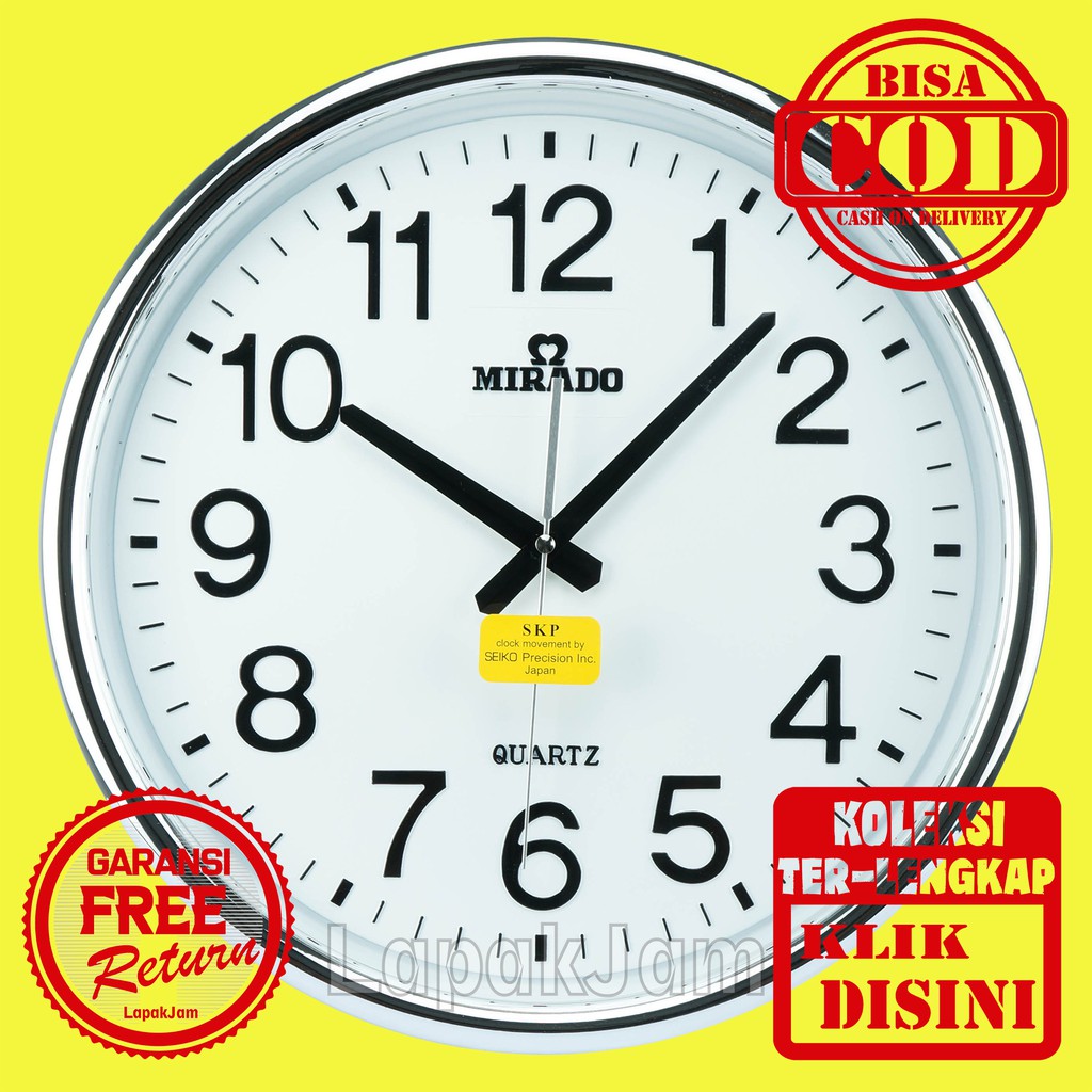 JAM DINDING DEKORASI RUMAH POLOS BAGUS KEREN ELEGAN 37,5 CM Mirado MQ ...
