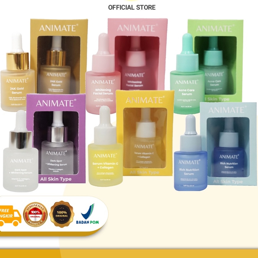Jual Animate Whitening Face Serum Dark Spot Rich Nutrition 24K Gold ...