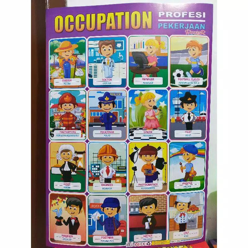 Jual poster edukasi jenis pekerjaan profesi occupation | Shopee Indonesia