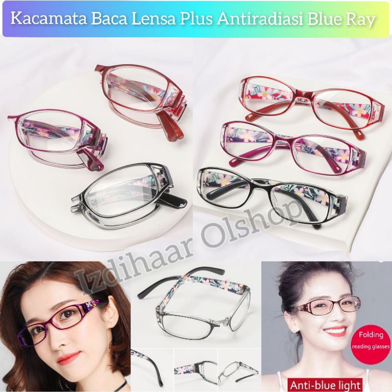 Jual Kacamata Baca Lensa Plus Anti Radiasi Blue Ray Frame Model Lipat ...