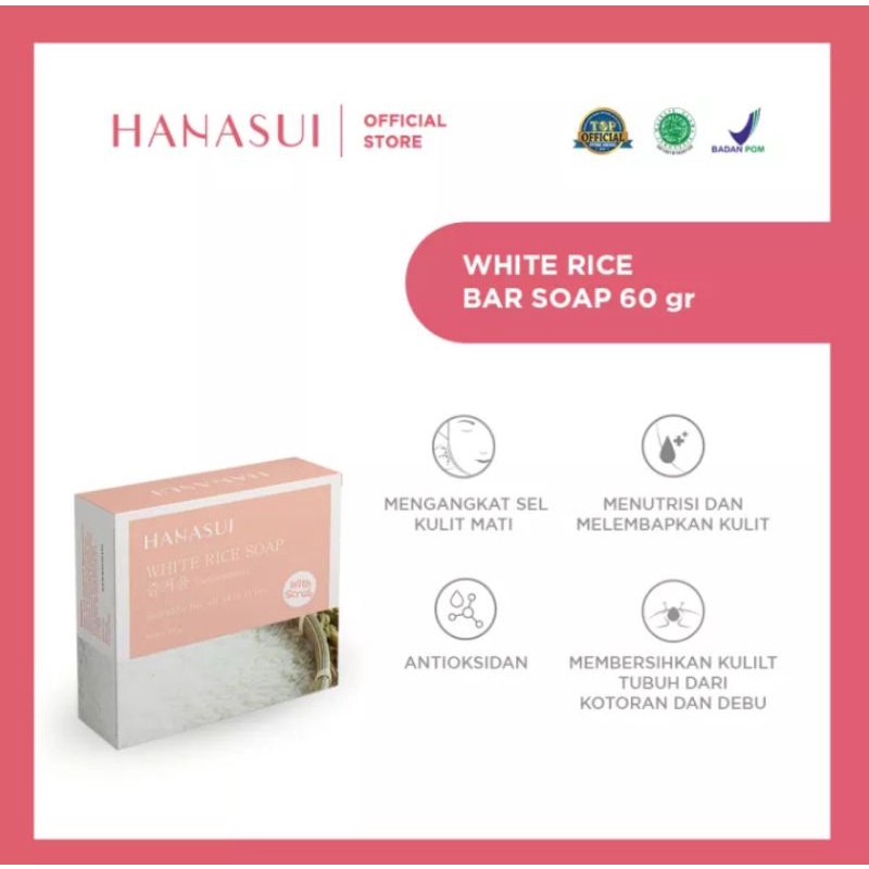 Jual Hanasui white rice Bar soap 60 gr | Shopee Indonesia