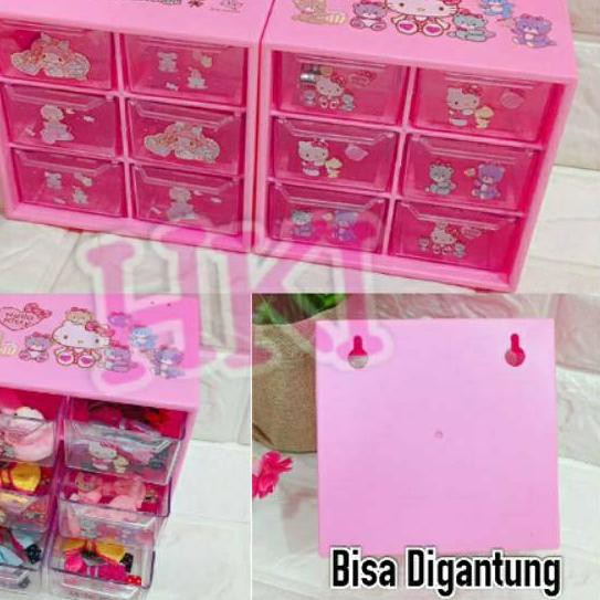 Jual ^POPULER!! Box Laci Mini 6 Sekat Laci Aksesoris Laci Jepitan Hello ...