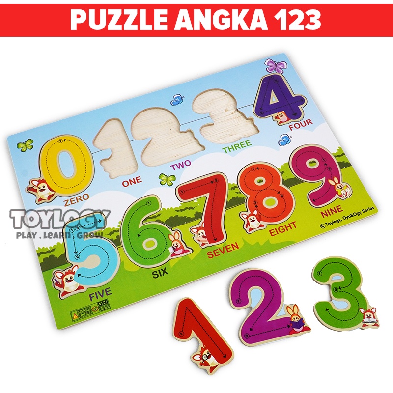 Jual Mainan Edukasi Anak Puzzle Kayu Oyo Ogy Angka Number 123 Wooden ...