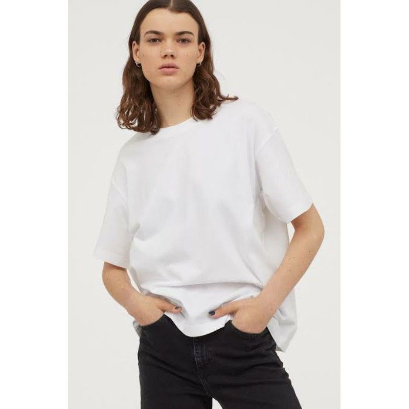 Jual TSHIRT H&M KAOS POLOS HNM BASIC BAJU HM PRIA WANITA UNISEX RELAXED ...