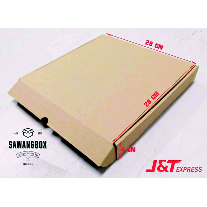 Jual Karton Box 28x28x4 Kotak Kardus Packaging Baju Kaos Pizza ...