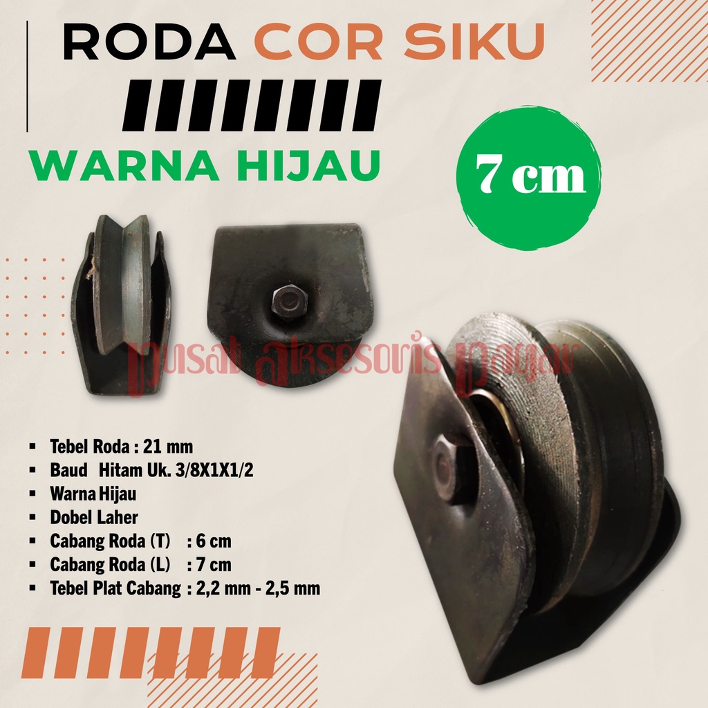 Jual roda pintu gerbang roda bubut besi cor standart ukuran 7 cm rell ...