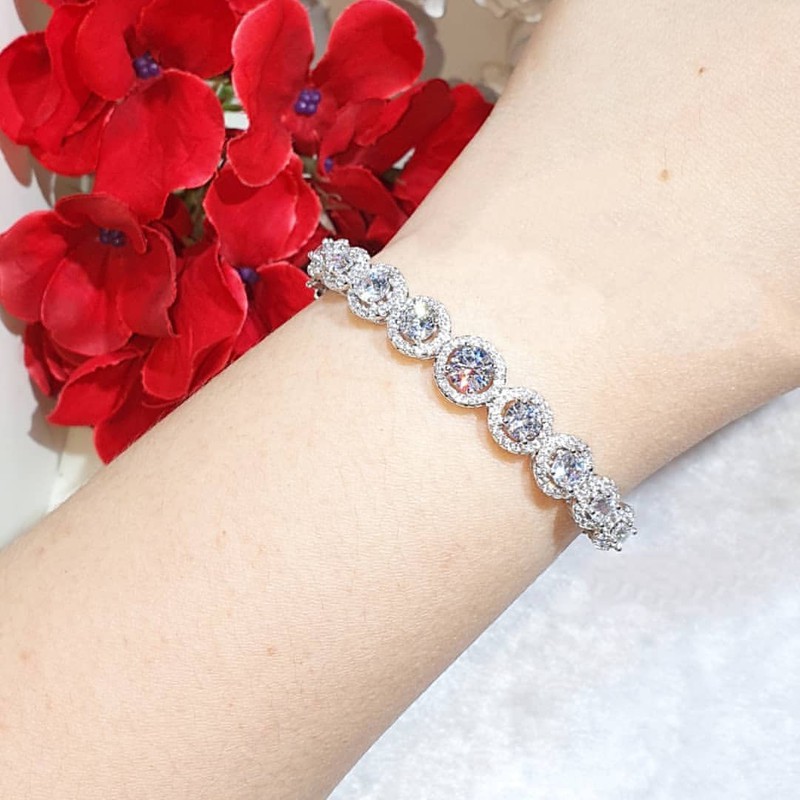 Jual Gelang Titanium Silver Full Diamond Xuping Perhiasan ASLI Anti ...