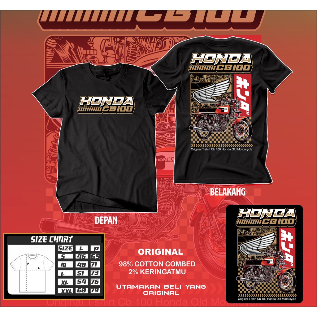 Jual KAOS CB 100 INDONESIA HEREX KAOS CB 100 SHOUTERS BAJU HONDA CB CLASSIC KUALITAS DISTRO ...