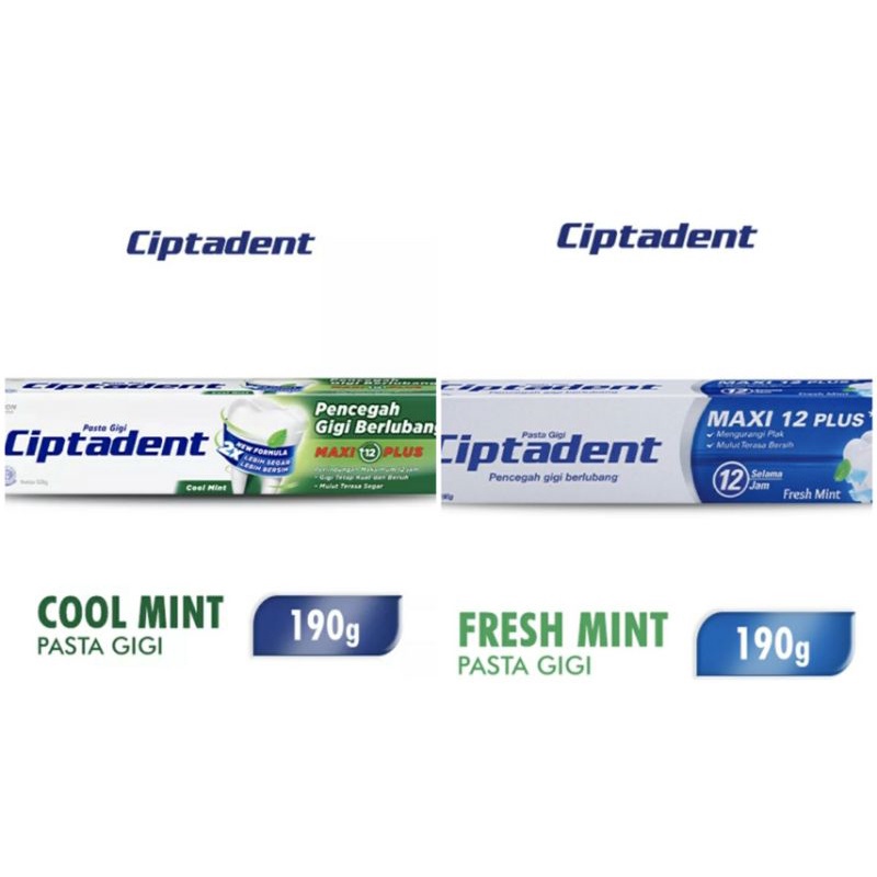 Jual CIPTADENT Pasta Gigi Cool/Fresh Mint 190gr | Shopee Indonesia