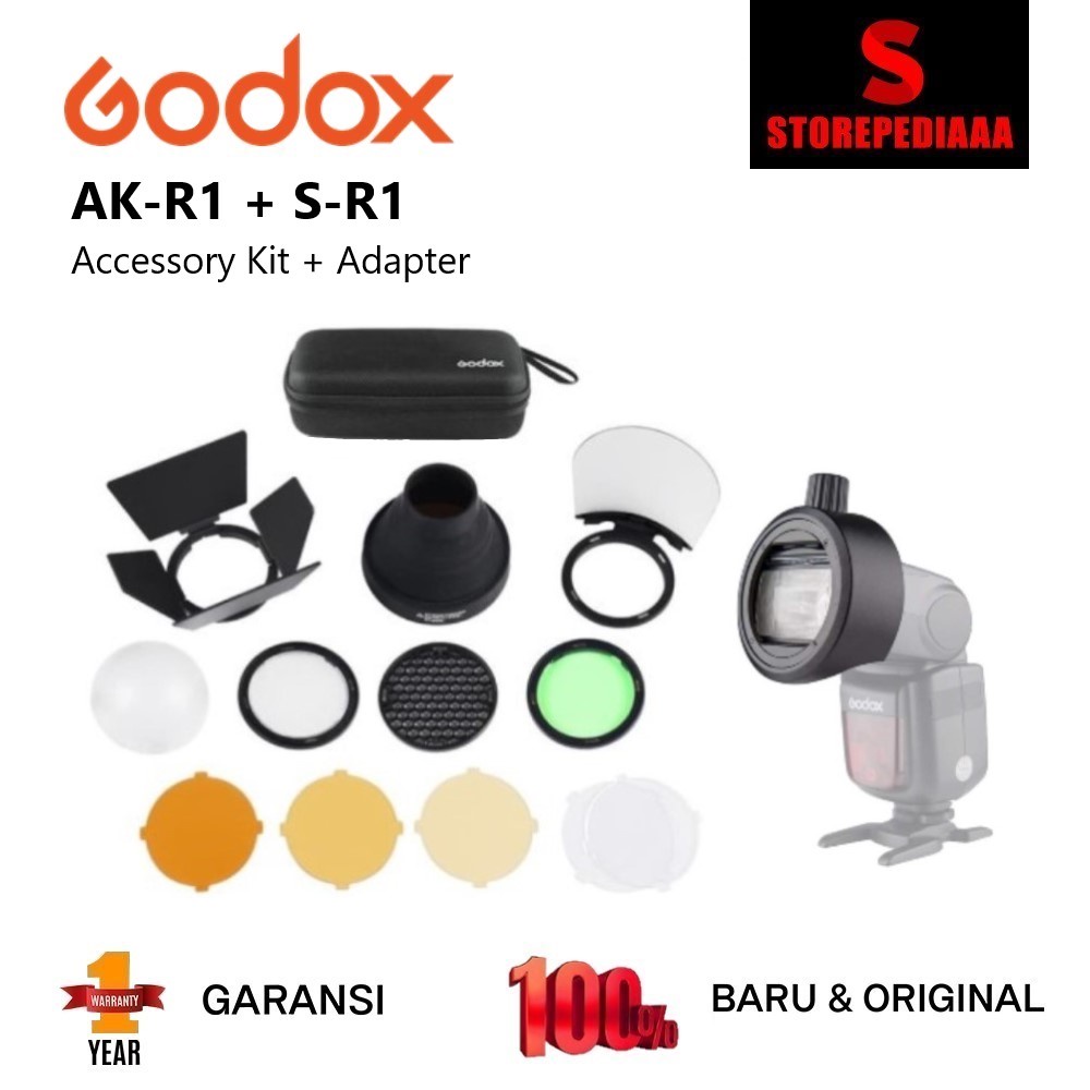 Jual Godox AK-R1 + S-R1 Accessory Kit and Adapter Diffuser Barndoor ...