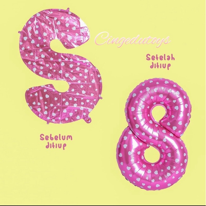Jual Balon Huruf, Angka PINK 40cm satuan | Shopee Indonesia