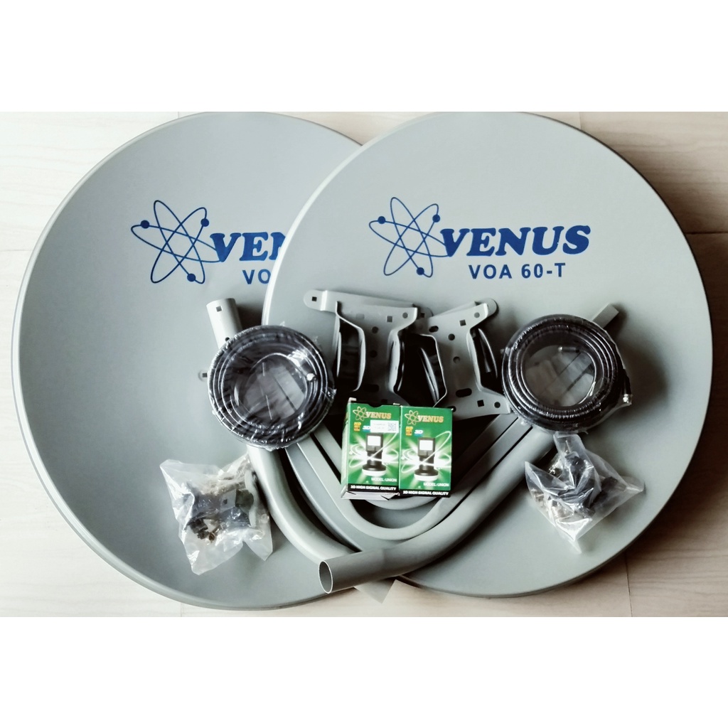 Jual Dish Parabola 60cm VENUS 2 set berikut LNB dan Kabel | Shopee ...
