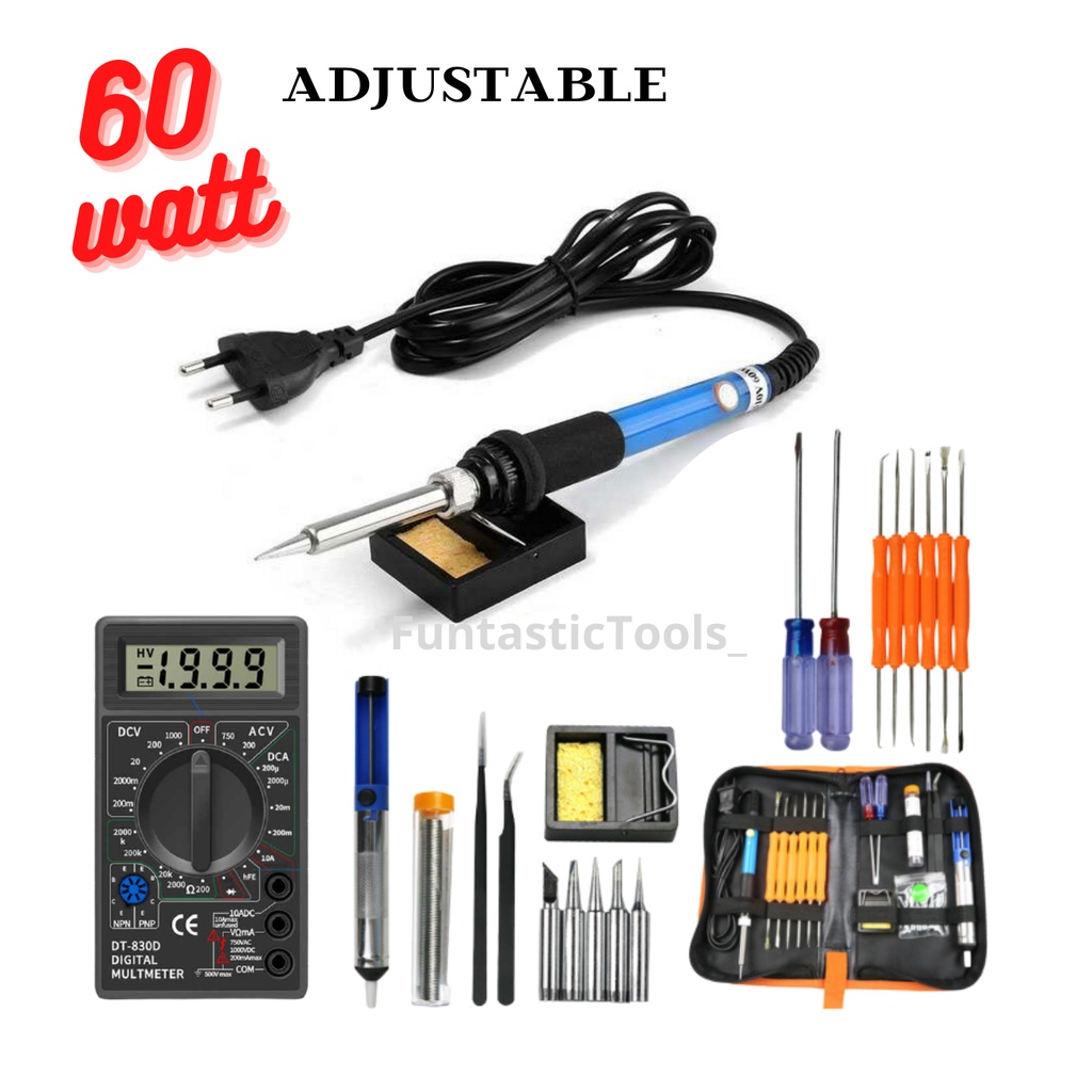 Jual Paket solder listrik 60 watt lengkap Patri Multimeter | Shopee Indonesia