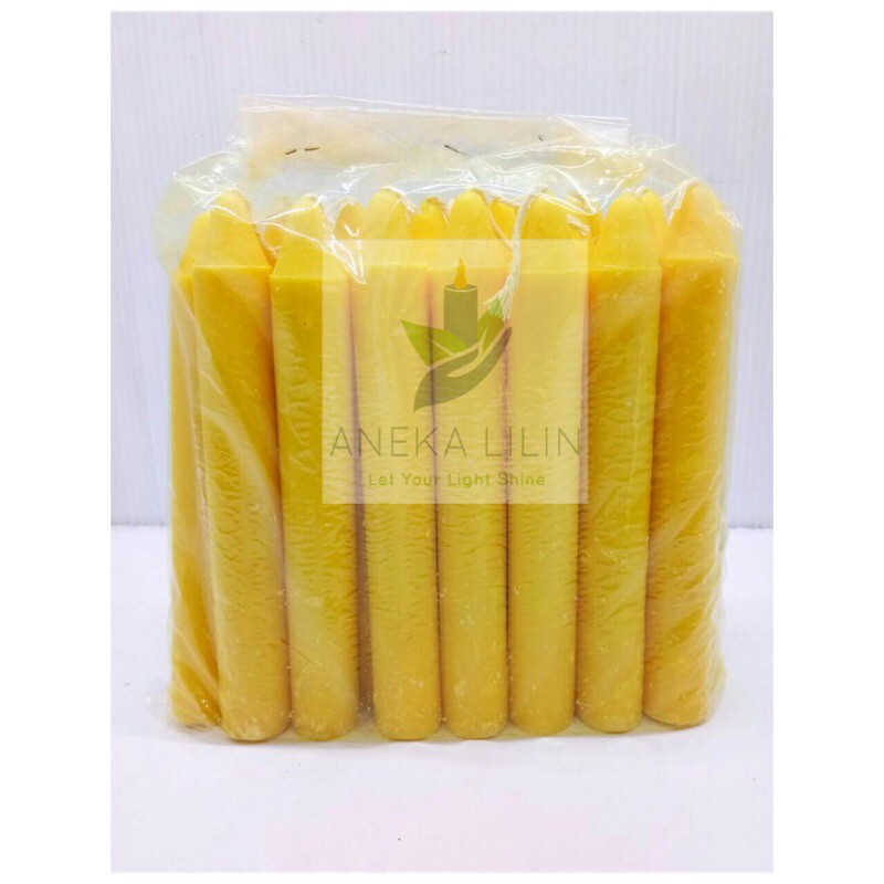 Jual Lilin Kuning Polos Batang/ Lilin Mati Lampu (Isi 22 Pc) | Shopee ...