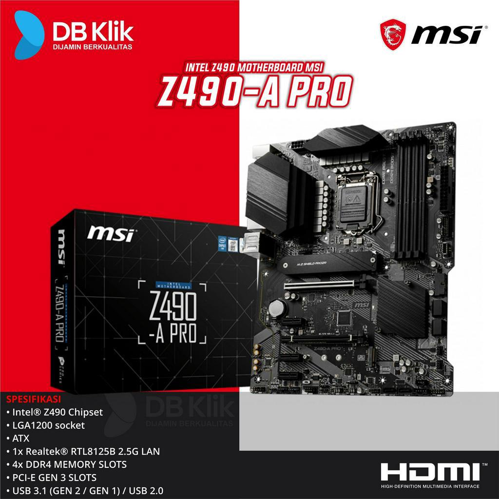 Jual Motherboard MSI Z490A PRO LGA1200 - MB MSI Z490 A Pro | Shopee ...