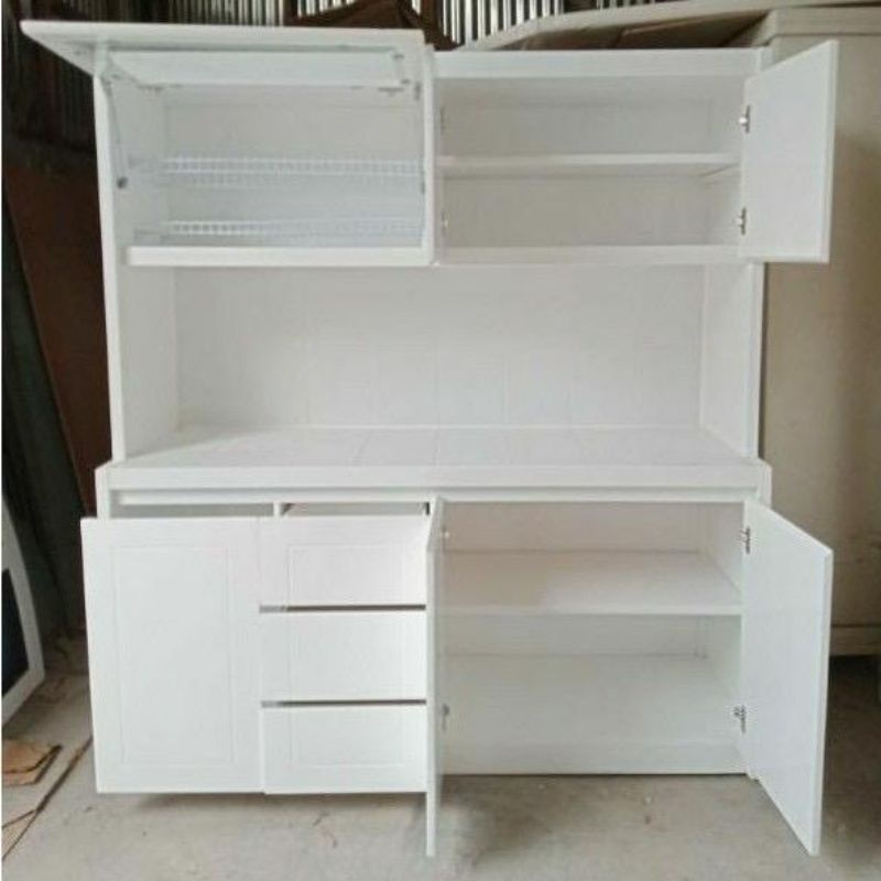 Jual Lemari Dapur 4 Pintu Rak Piring minimalis Kitchen Set Murah ...