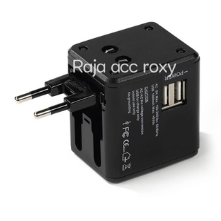 Jual Colokan Universal/ Stop Kontak/Travel Adaptor Warna Warni 2 USB ...